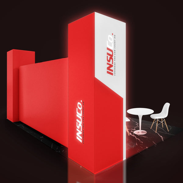 10 ft Trade Show Display Backlit Tower, 3ft x 3ft x 10ft, Square Trade ...