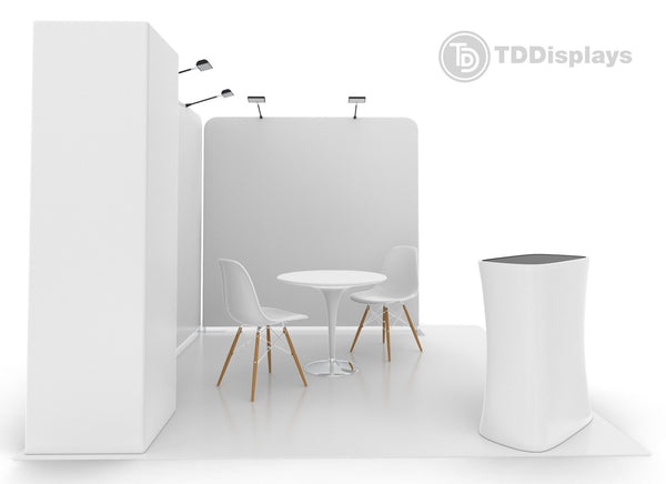 10x10 or 10x8 Pro Booth 2 - Corner Trade Show Booth with LED Backlit T ...