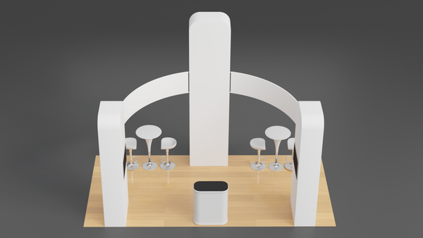 20x10 Pro Booth 16X - Luminous 14 Ft Tower and Half Ring Circular Bann ...