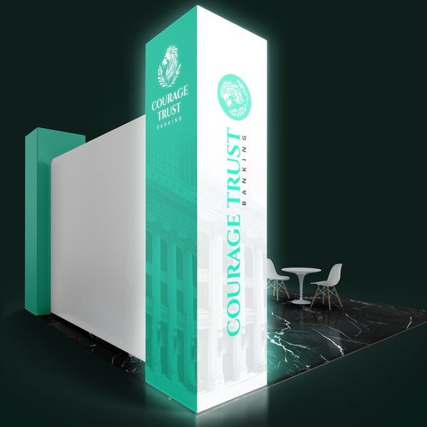 14 ft Trade Show Display Backlit Tower, 4ft x 4ft x 14ft, Square Trade ...