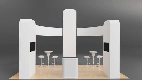 20x10 Pro Booth 16X - Luminous 14 Ft Tower and Half Ring Circular Bann ...