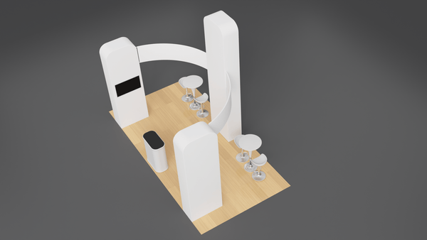 20x10 Pro Booth 16X - Luminous 14 Ft Tower and Half Ring Circular Bann ...
