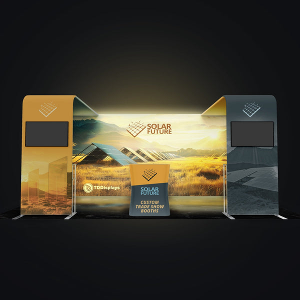 20x10 Pro Booth 18 - Inline Arches LED Backlit Standard Booth with 2 A ...