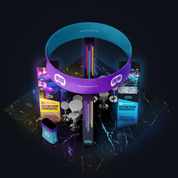 20x20 Pro Booth 12 - Backlit Trade Show Booth with 4 Tower Pillars and ...