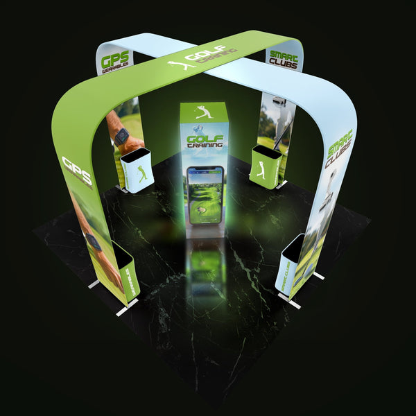 20x20 Pro Booth 7 - Exhibit Display 13 Feet High Arches, Luminous 10 F ...